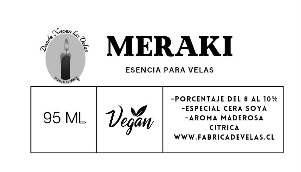 Esencia Meraki, para Cera de Soya. – Fabrica de Velas