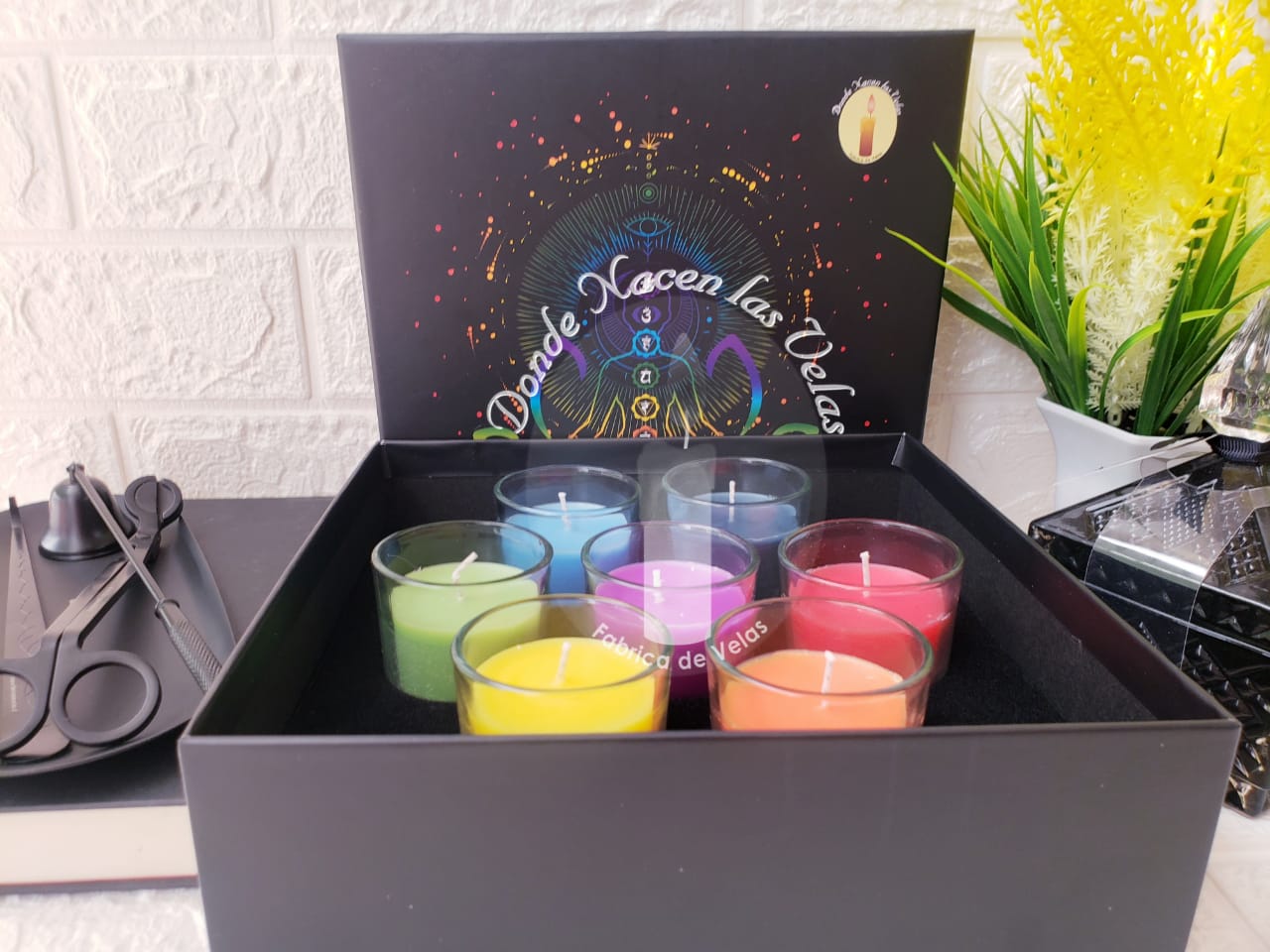 Velas Aromáticas 7 Chakras Caja Negra Fabrica De Velas