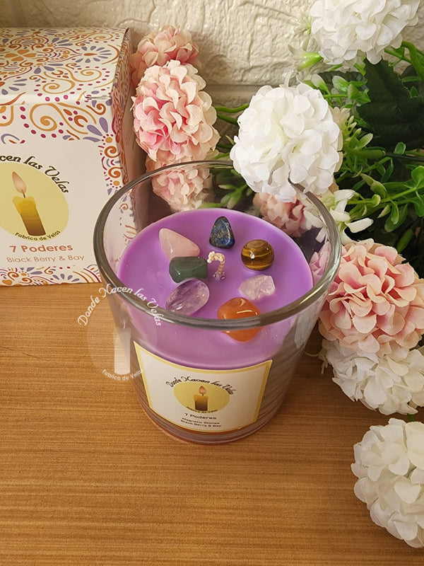 Velas Aromáticas 7 Poderes Con Cuarzos – Fabrica de Velas