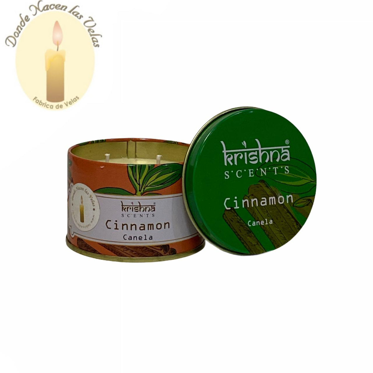 Vela Lata Krishna Canela Doble Mecha – Fabrica de Velas